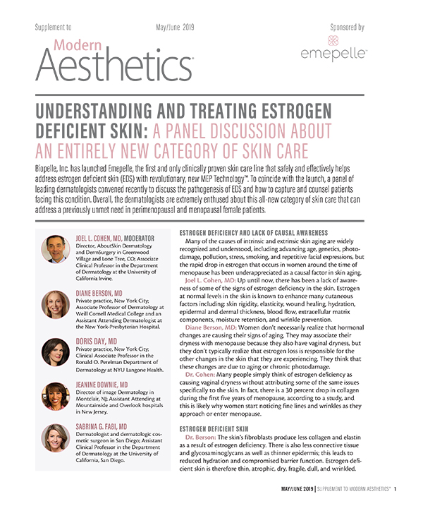 Understanding and Treating Estrogen Deficient Skin: A ...